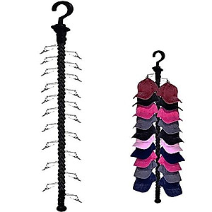 Closet Hanging Cap Keeper Closet Cap Racks Hats Holders Closet Hook Storage Organizer Hat Display Rack, 20 Baseball Cap Holder - Fit Most Hats - No Hats Included