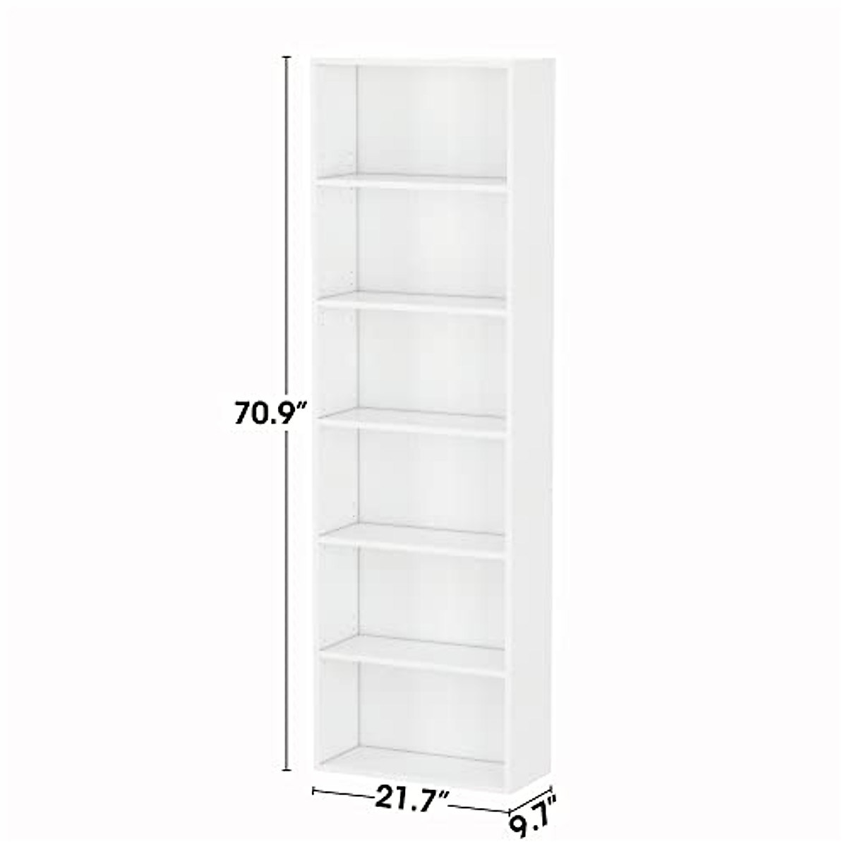 WAHEY Bookcase, 6-Tier Adjustable Open Storage Shelf Display Bookshelf, HOFB004
