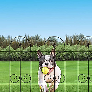 Thealyn Metal Decorative Garden Fence Border 32 in x 20 ft Garden Fencing No Dig Fence Rustproof Wrought Iron Landscape Fencing for Flower Bed, Yard, Animal Barrier