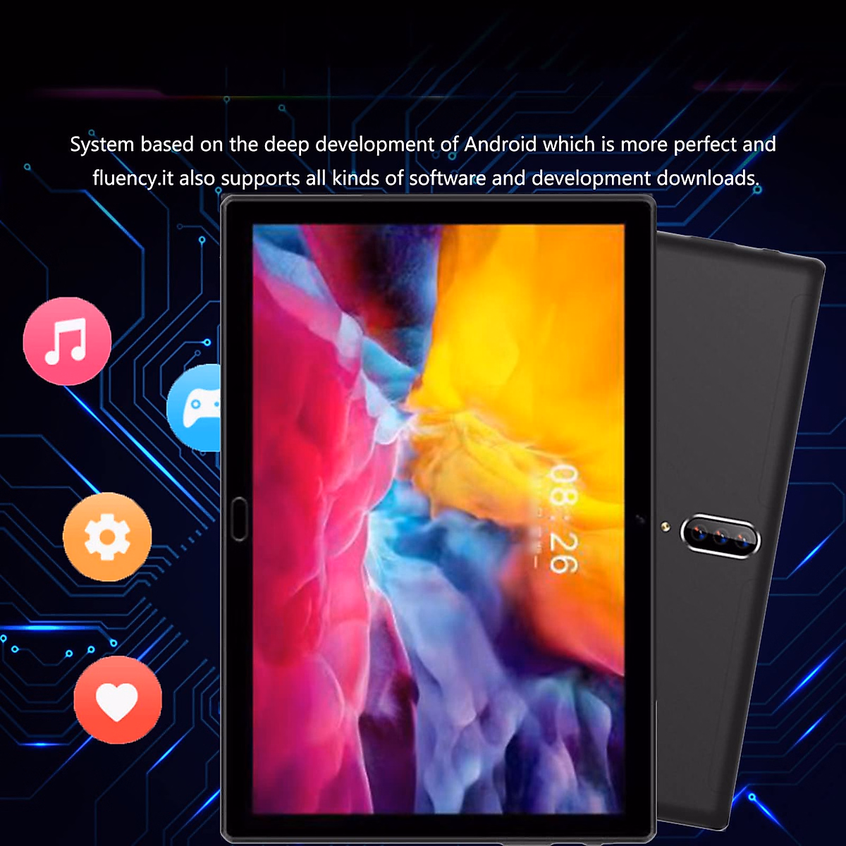 Android 5.1 Tablet, 10.1 inch HD Display 8-core 1+16GB ROM TF Expansion WiFi Blue-Tooth Tablet Best for Adults Working Childrens Boys Girls School Learning Birthday Gift, Black, 25*19.8*5cm