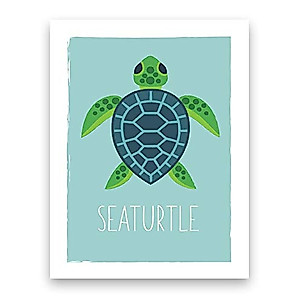 Kindred Sol Collective Ocean Animals Wall Cards, Nautical Nursery Room Decor, Kids Educational Marine Art, Toddler Gift, Set of 8 5x7 inch Prints for Classroom, Daycare and Playroom