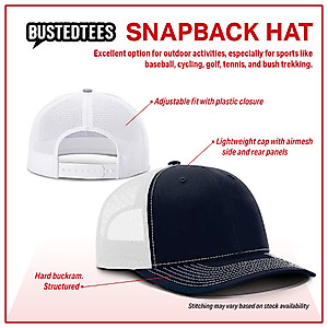 Falcon Outline - Cotton Snapback Hat - Breathable Mesh Side for Casual Wear & Outdoor Activities All Seasons - Baseball Cap Women and Men (Navy Front/White Mesh)