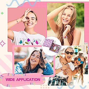 Y1tvei 7Pcs Heishi Surfer Bracelets Set Colorful Preppy Smile Evil Eye Beaded Stretch Bracelets Clay Stackable Boho Disc Bracelets Y2K Aesthetic Summer Beach Jewelry for Women