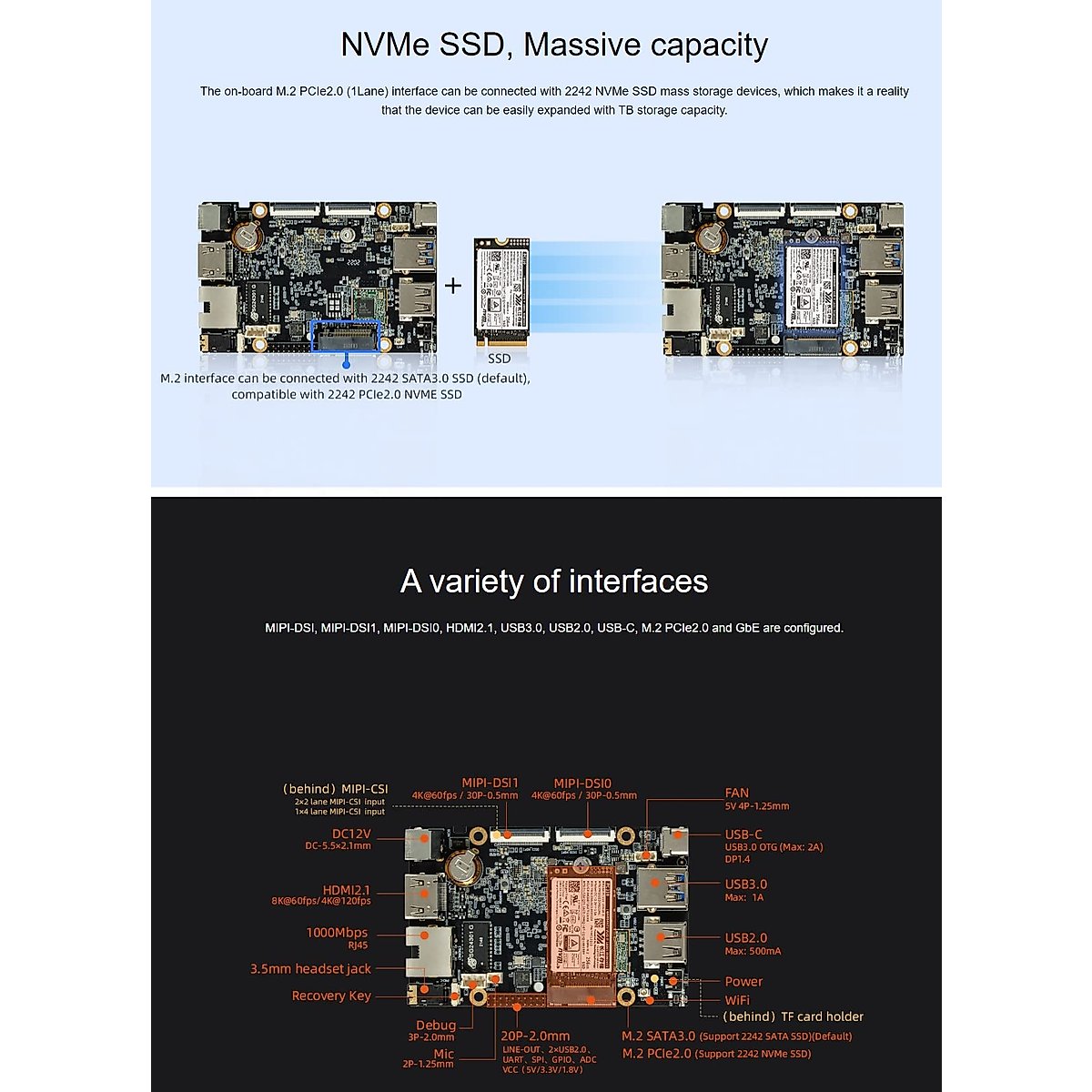 Firefly ROC-RK3588S-PC 8K AI Rockchip RK3588S Single Board Computer 8GB RAM LPDDR4 &64GB eMMC Storage Support Android 12.0 & Linux for AIoT Cloud Server