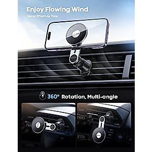 Lamicall Car Phone Holder Mount for MagSafe Magnetic Phone Holder for Car, Hands Free iPhone Car Holder Mount for iPhone 14 13 12 Pro Plus Max Mini MagSafe Case, Carbon Fiber