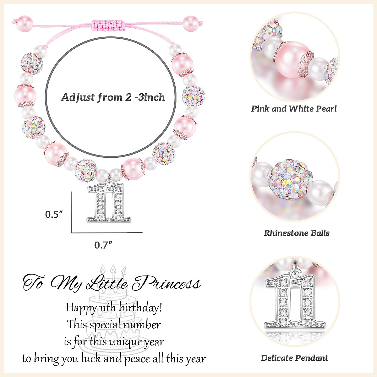 LAVEIR 11 Year Old Girl Gift Ideas, Niece Daughter Granddaughter Gifts for 11 Year Old Girls Birthday Bracelet Gift Idea Stuff from Aunt Mom Grandma