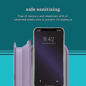 Homedics UV Clean Portable Sanitizer – Rechargeable UV Light Sanitizer and Sterilizer Box - Kills 99.9% of Airborne Contaminates, Fits Masks, Makeup Brushes, Glasses, Cell Phones, Keys, Purple