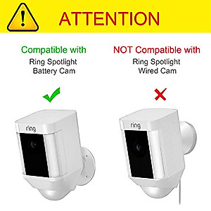 Fintie Silicone Case for Ring Spotlight Cam, Soft Silicone Weather Resistant Protective Skin Cover for Ring Spotlight Battery HD Security Camera, White