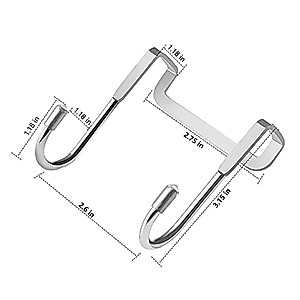 Shower Door Hooks(４-Pack), Over Door Hooks, Towel Hooks for Bathroom Frameless Glass Shower Door, Cabinet Door Hook, Silver