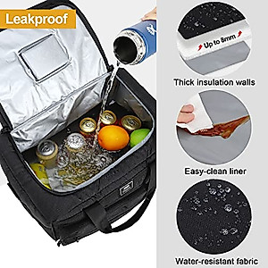 MIER 30L Extra Large Soft Cooler Bag with Bottle Opener for Camping Beach BBQ Grocery Golf Leakproof Picnic Lunch Bag, Collapsible, Top Flip Lid, 45Can (Black)