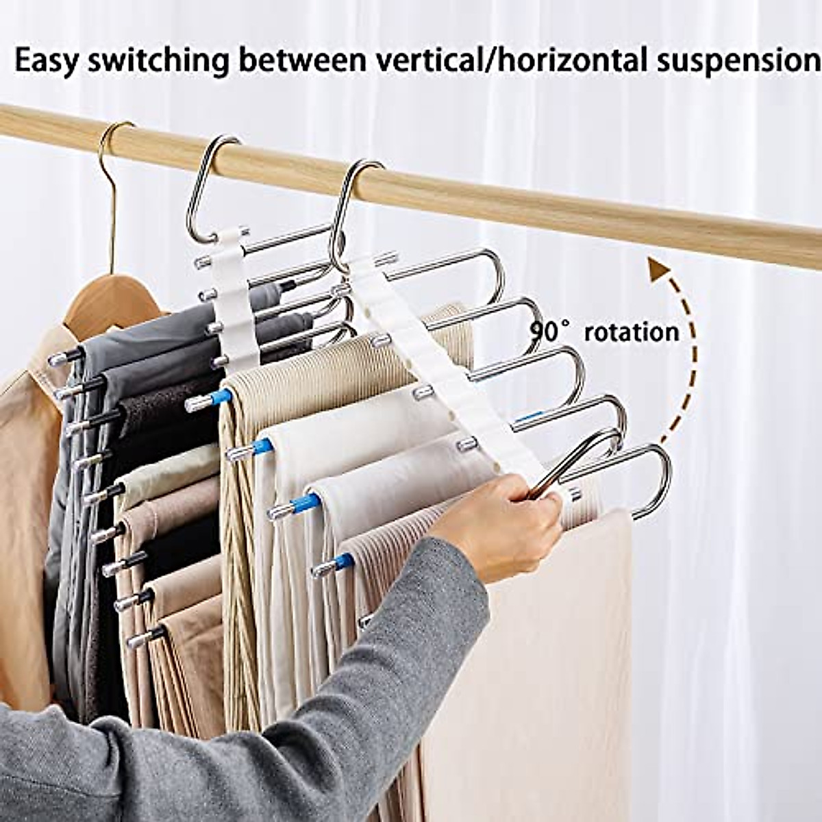 Non Slip Stainless Steel Multifunctional Pants Rack 1 Pack