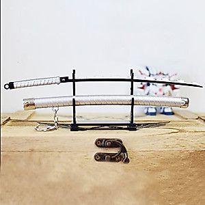 Batustou Mini Katana Sword Keychains 9inch Sword Metal Weapon Model with Stand Anime Figure For Men Devil Hashibira Inosuke Key Chain Cosplay