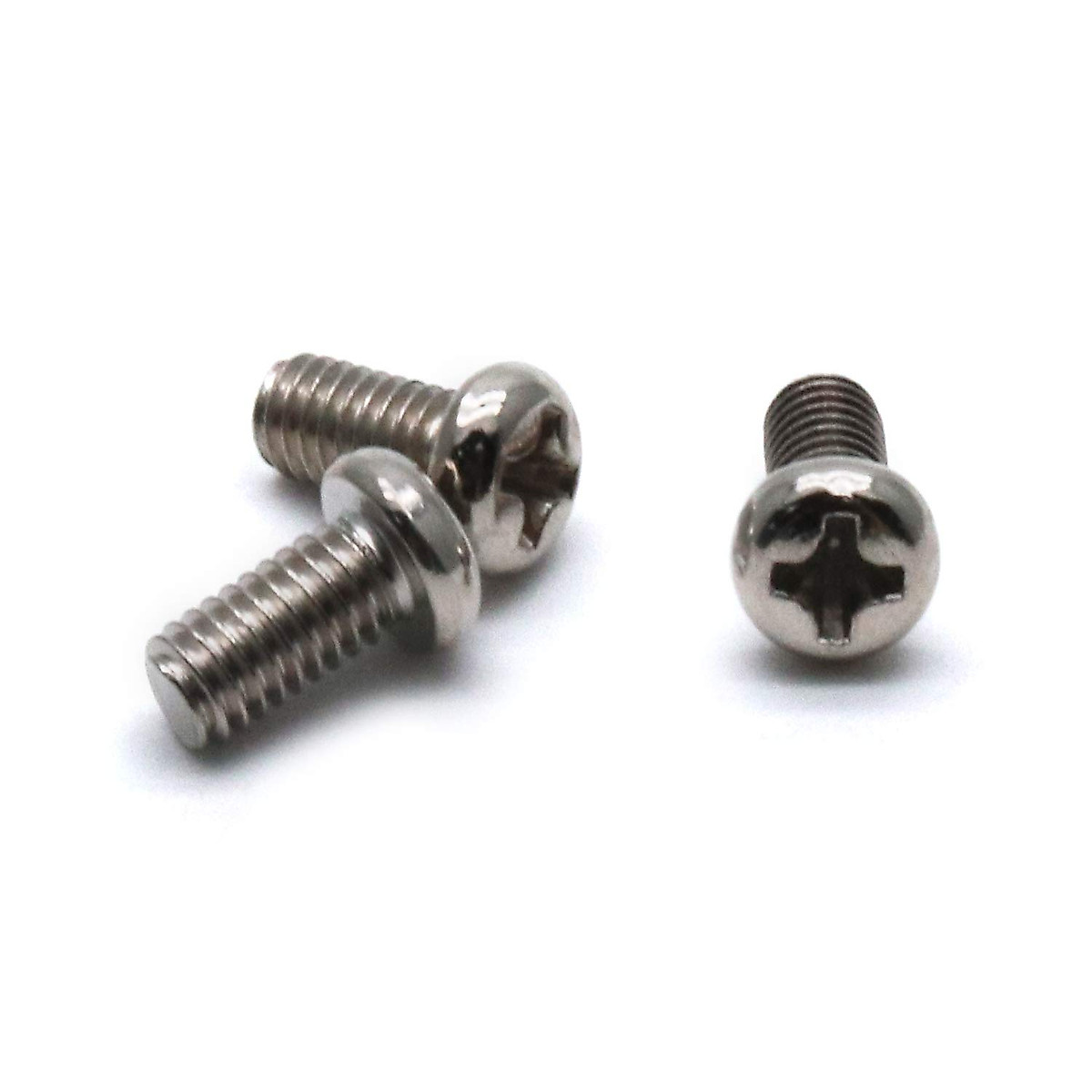 Xiaoyztan 100Pcs M4x8mm 201 Stainless Steel Phillips Pan Head Machine Screw Bolt Full Thread Plain Finish Fastener
