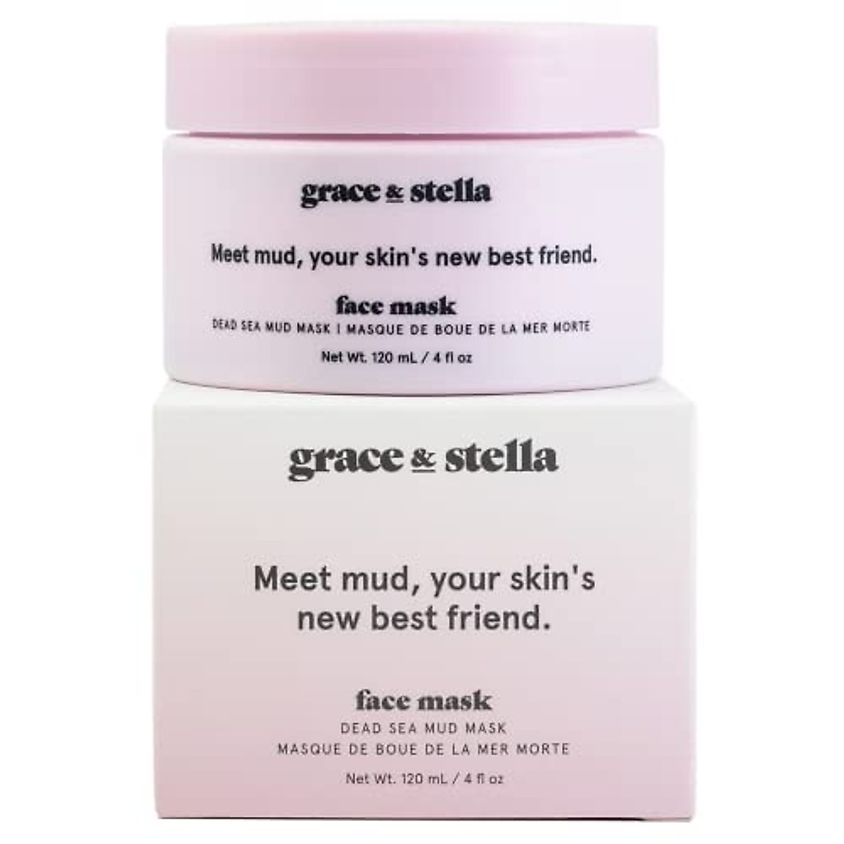 Dead Sea Mud Mask (120ml) - Vegan Detox Dead Sea Mask - Mud Masks For Face And Body Mask - Mud Face Mask For Oily Acne, Blackheads by grace and stella