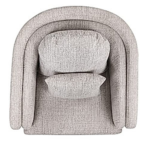 Goohome Mid Century Modern Accent Chair Single Sofa Comfy Upholstered Armchair Living Room Furniture, ReadingChair with Lumbar Pillow and Metal Legs for Bedroom, Lounge