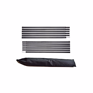 Adjustable Tarp Pole Canopy Pole Set of 2 for Shelters,Awnings,Camping Tarps (Black)