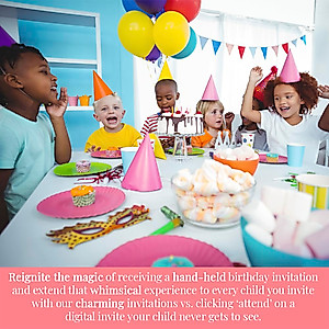 Amanda Creation Axolotl Birthday Party Invitations, 20 5x7 Fill-In Cards with Twenty White Envelopes