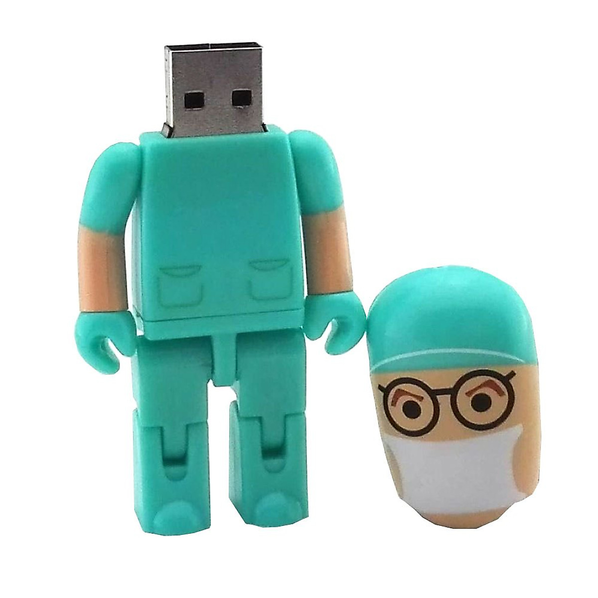 Aneew Pendrive 32GB Green Hat Man Doctor Surgeon Robot USB Flash Drive Memory Thumb Stick U Disk