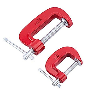 2 Piece C-Clamp Set - Lazat Chef, Heavy G-Type Fixture, Jaw Opening Fixed Clamp