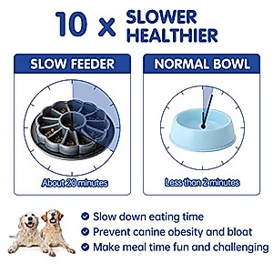 Slow Feeder Dog Bowls-Anti-Choking Dog Slow Feeder for Large Breed, Medium and Small Breed, Slow Eating Bowl for Dry Wet Food, Anti-Gulping Slow Feeding Bowl