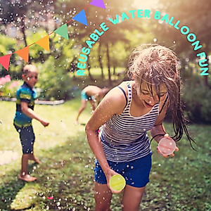 Glowing Reusable Water Balloons for Kids, Self Sealing Easy Quick Fill Water Balloons, Refillable Water Balloons Summer Outdoor Toys for Boys Girls, Outdoor Water Game Toys, RGB Glow In The Dark