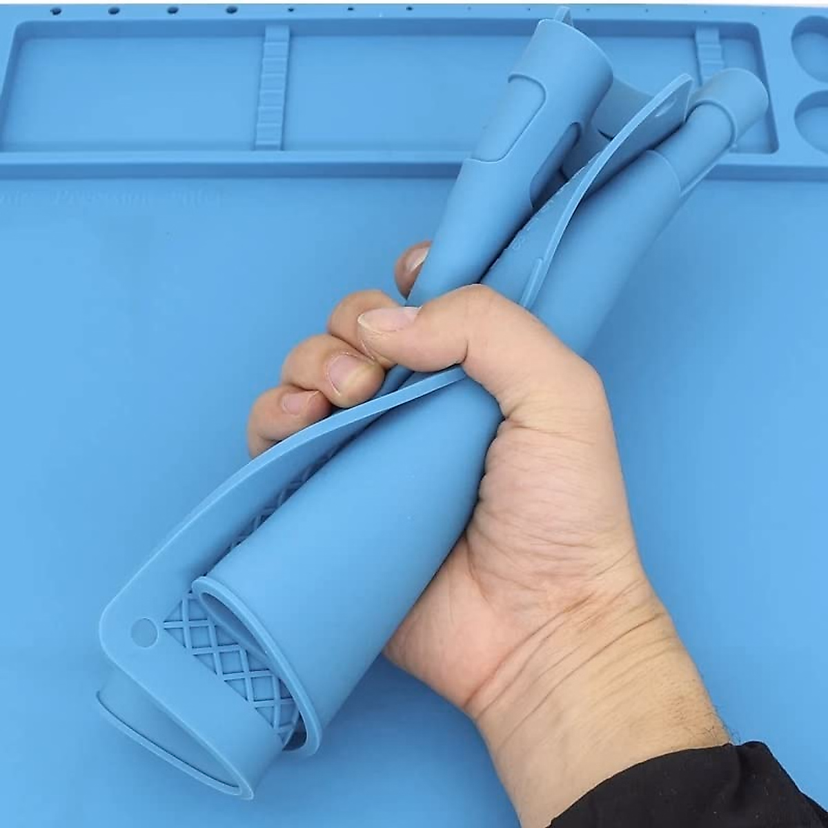 BEEYNG Lab Microscope Accessories 480x360mm Heat Insulation Working Mat with Ruler, Detachable Soldering Station for Motherboard Phone Computer Repairing