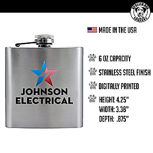 Personalized Printed 6oz Stainless Steel Flask with Screw Down Cap - Custom Promotional Items with your Logo - Bulk Company Small Business Party Favors