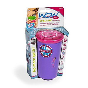 Wow Cup for Kids Original 360 Sippy Cup, Purple with Pnk Lid, 9 oz