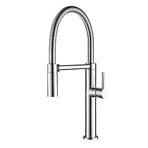 Franke FFPD4350 Pescara Single Handle Pull Magnetic Sprayer Dock, Stainless Steel, 21.625 inch ultra-tall high arc kitchen faucet