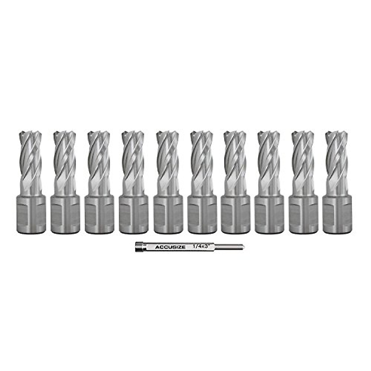 Accusize Industrial Tools 11/16'' X1'' Cutting Depth H.S.S. Annular Cutter with 1 Pc Pilot Pin, 2080-2016Pin