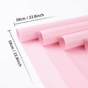 FUHITIM 20 Sheets Flower Wrapping Paper -Waterproof Floral Bouquet Wrapping Paper Used for DIY Crafts, Gift Packaging, Florist Supplies Packaging Paper for Wedding Birthday Gift (Pink)