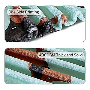 RosieLily Dachshund Blanket Dachshund Throw Blanket Dog Throw Blankets Fleece Dog Blanket for Couch Kids Dog Print Blanket for Adults Kids Warm Fuzzy Throw Blanket for Couch,Sofa,Bedroom(50Wx60L)