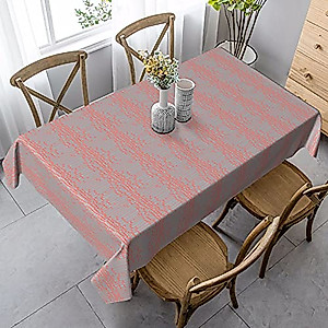 HJBJKBKSDA Mother's Day Table Cloth - Basalt Orange Washable Microfiber Tablecloth Decorative Table Covers for Holiday Party Kitchen Dinning 60 X 90 Inch