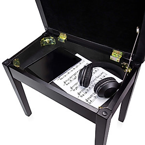 RockJam Padded Wooden Piano Bench Stool with Storage (RJKBB500)