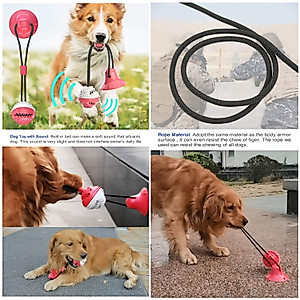 Dog Toys for Aggressive Chewer Dog Ball with Suction Cup Training IQ and Interactive Food Treat, Chewers Dog Toothbrush Interactive Ropes Toy Pet Teeth Cleaning Food Grade Non-Toxic Dental Pet Toy