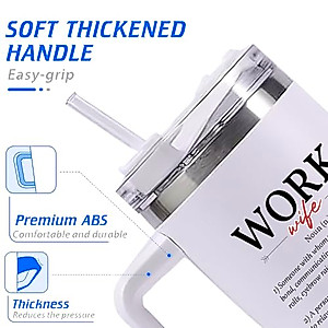 Work Wife Gifts for Women - 40 oz Insulated Tumbler with Handle & Straw - Funny Work Wife Cup for Coffee, Tea, Ice Water - Best Work Wife Gift for Birthday, Christmas, or Office Coworker Appreciation