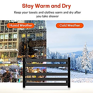 Colliford Towel Warmer, Towel Heater Rack for Bathroom, Electric Towel Dryer Wall-Mounted Plug-in Bath Heater, 201 Stainless Steel Hot Towel Rack with Timer and Smart Temperature Control (5-Bar)