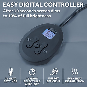 Sunbeam Restful Quilted Electric Heated Mattress Pad Queen Size, 60" x 80", Upgraded Memory Controller with 12 Heat Settings, 12-Hour Selectable Auto Shut-Off, Fast Heating, Machine Washable