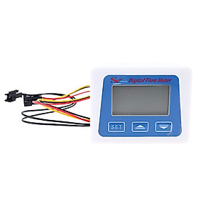 Water Flow Totalizer & Flow Rate Meter with Digital LCD Display +G1/2" Effect Liquid Water Flowmeter Sensor-1-25L