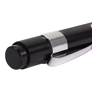 Dixie Ems Reusable LED Diagnostic Medical Penlight with Pupil Gauge and Pocket Clip (Batteries Included) (2, Black/Silver)