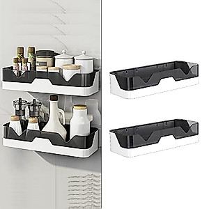 LuliKa 2-Pack Shower Caddy, Separable Shower Organizer with 4 Pieces of Adhesives,No Drilling Double Layer Shower Shelf, Used for Bathroom and Kitchen