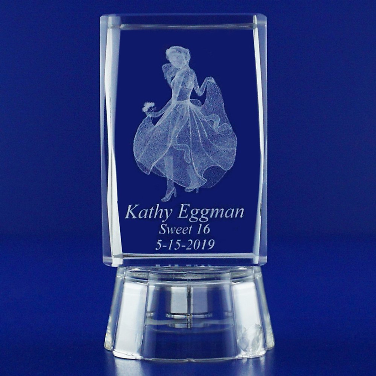 Quinceañera Party Favor 12 Pieces 3D Crystal Favor Personalization Customization Laser Engraving - Birthday, Mis XV Años, Mis 15 Años, Sweet 15 and Sweet 16 (2.5"H)