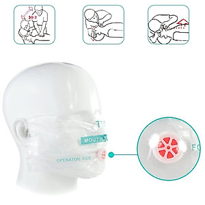 LSIKA-Z 10pcs CPR Face Shield Mask Keychain Keying Emergency Kit CPR Face Shields Pocket Mask for First Aid or CPR Training (Red-10)