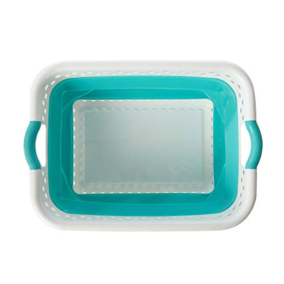Urban Shop Collapsible Laundry Hamper Bin, Aqua