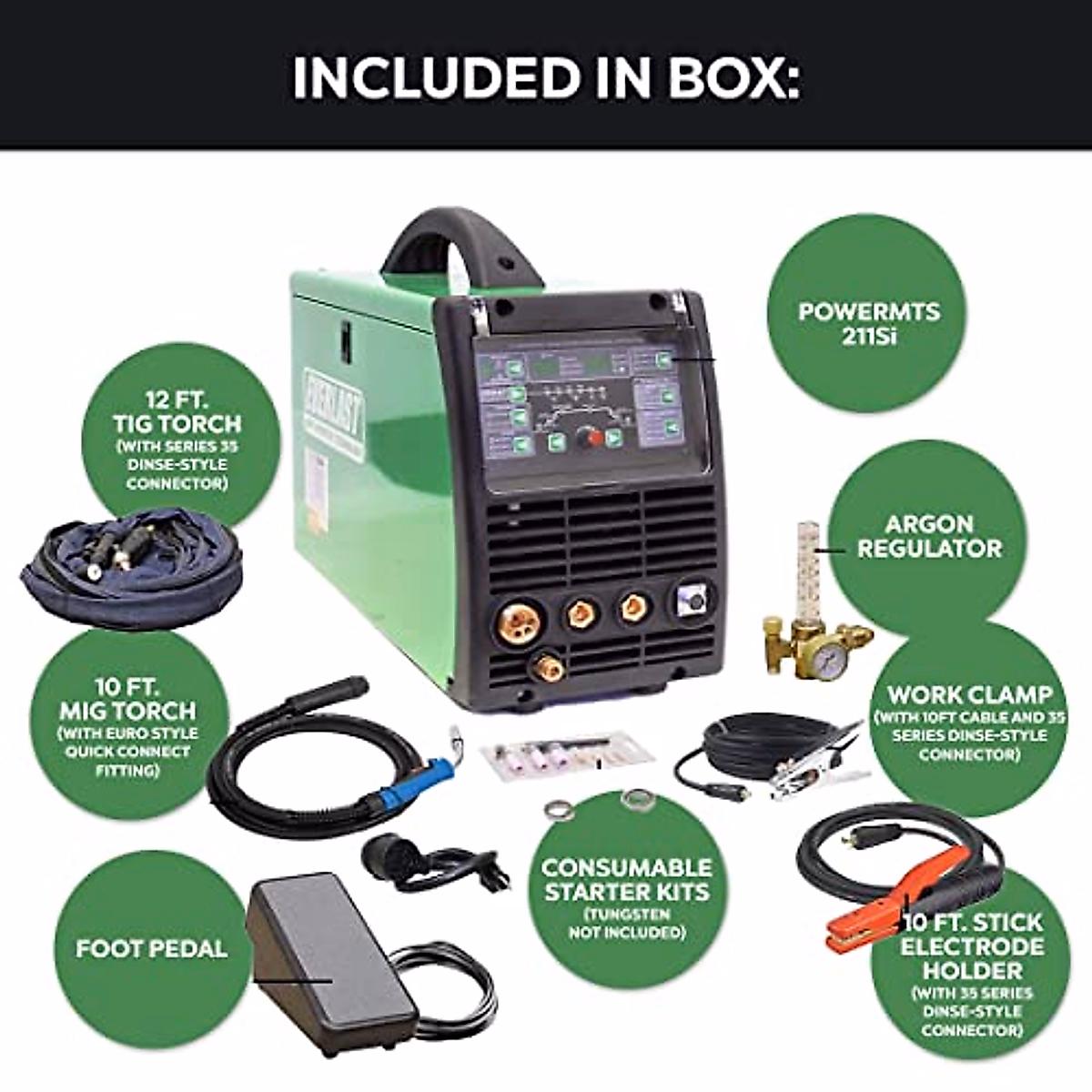 2021 Everlast PowerMTS 211Si MIG TIG Stick 200amp 110v/220v Multi Process new Welder