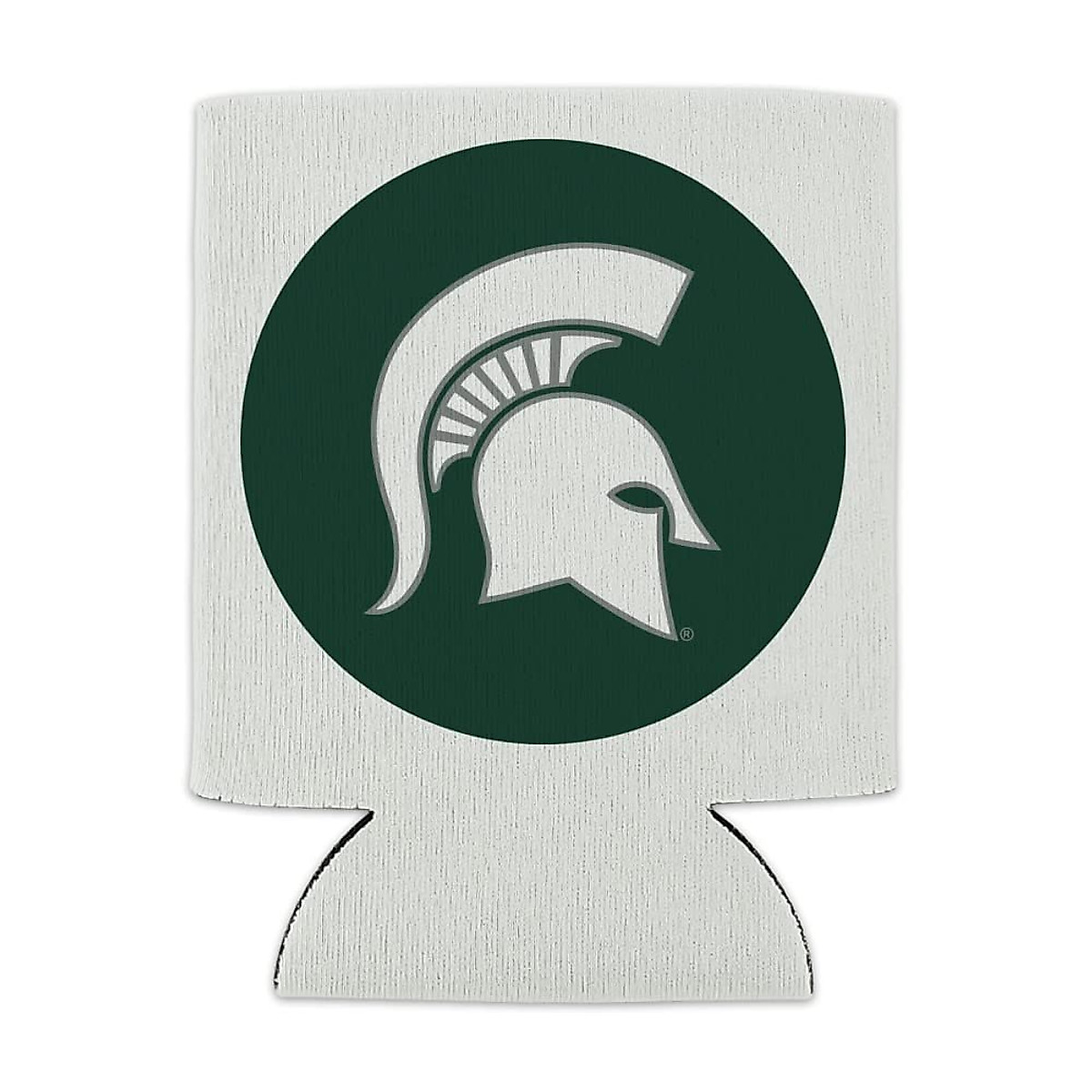 Michigan State Spartan Logo Can Cooler - Drink Sleeve Hugger Collapsible Insulator - Beverage Insulated Holder