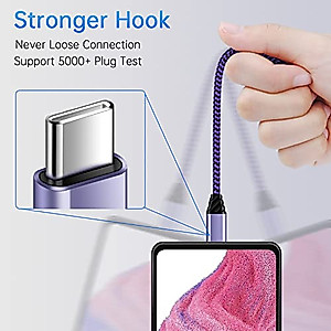 Android Auto USB C Cable Type C Charger USB Data Transfer Cable Fast Charging for Samsung Galaxy S23/A23/A14/A53/A03S/A13/A73/A52S/S22 Ultra/S21+/S21FE/S20/S10 Plus/S9/A10e/A51/A71/A33/A32, 3FT 2Pack