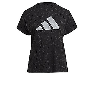adidas womens Win 2.0 Tee Black Melange 2X