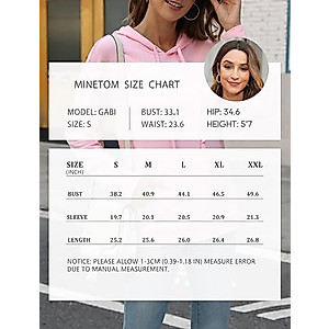 Minetom Women's Lightweight Pullover Hoodies Casual Long Sleeve Sweatshirts Tops with Pocket
