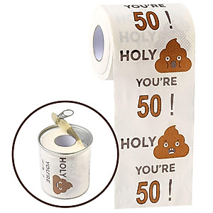Happy 50th Birthday Gifts for Men Women, 3-Ply Toilet Paper Roll, 50th Birthday Toilet Paper, Gag Funny Birthday Gift Novelty for 50 Birthday Party Decorations